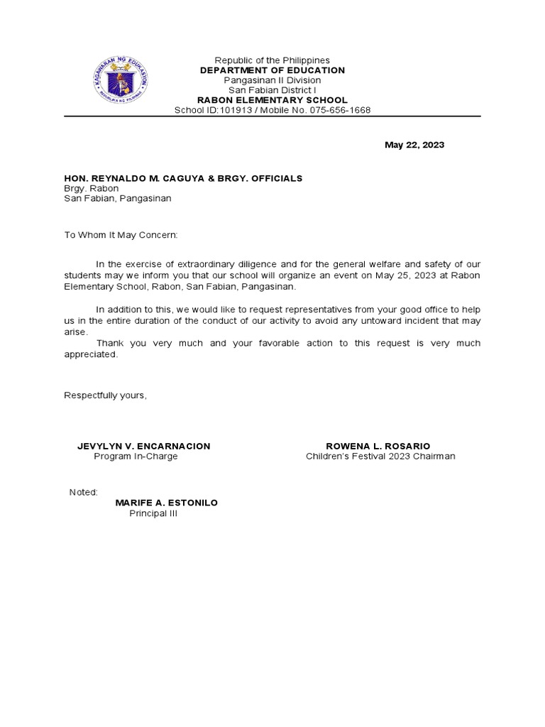 Rabon Elementary School Event Notice | PDF