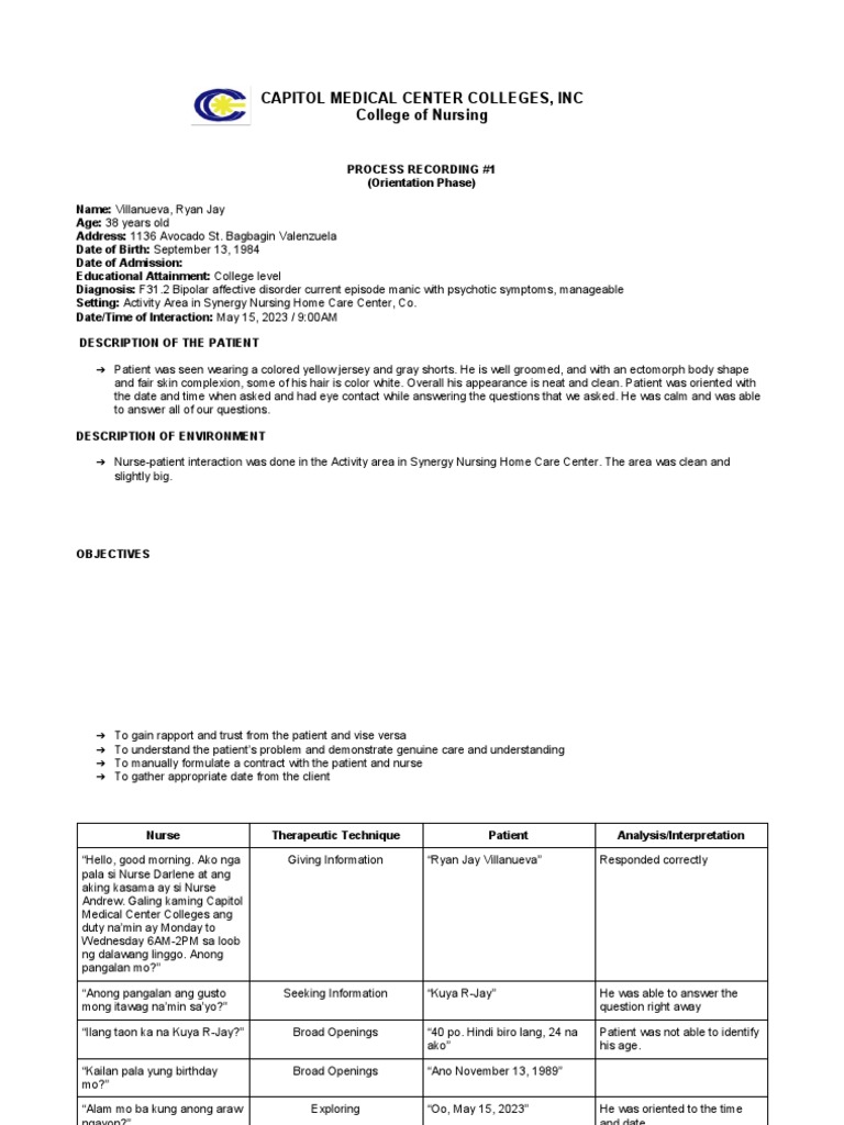 Orientation Phase | PDF | Nursing | Psychology