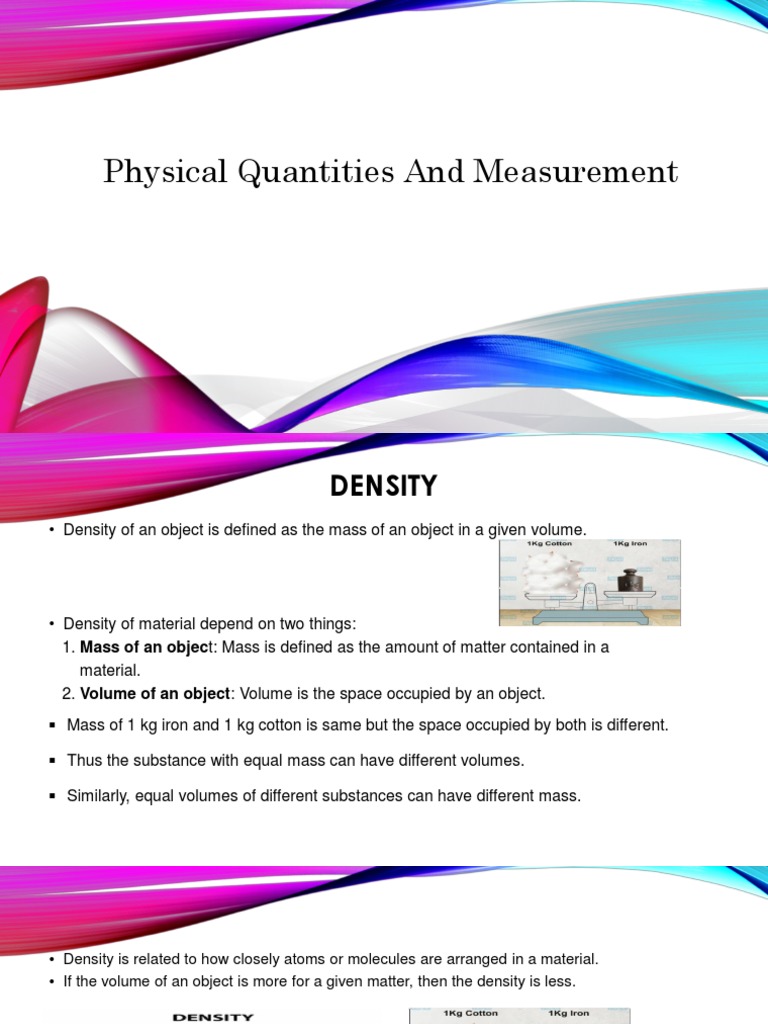 Chapter 2 Physical Quantities and Measurement | PDF | Density | Volume