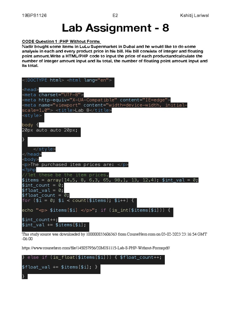 LAB-6 PHP-forms PDF | PDF | Php | Computer Engineering