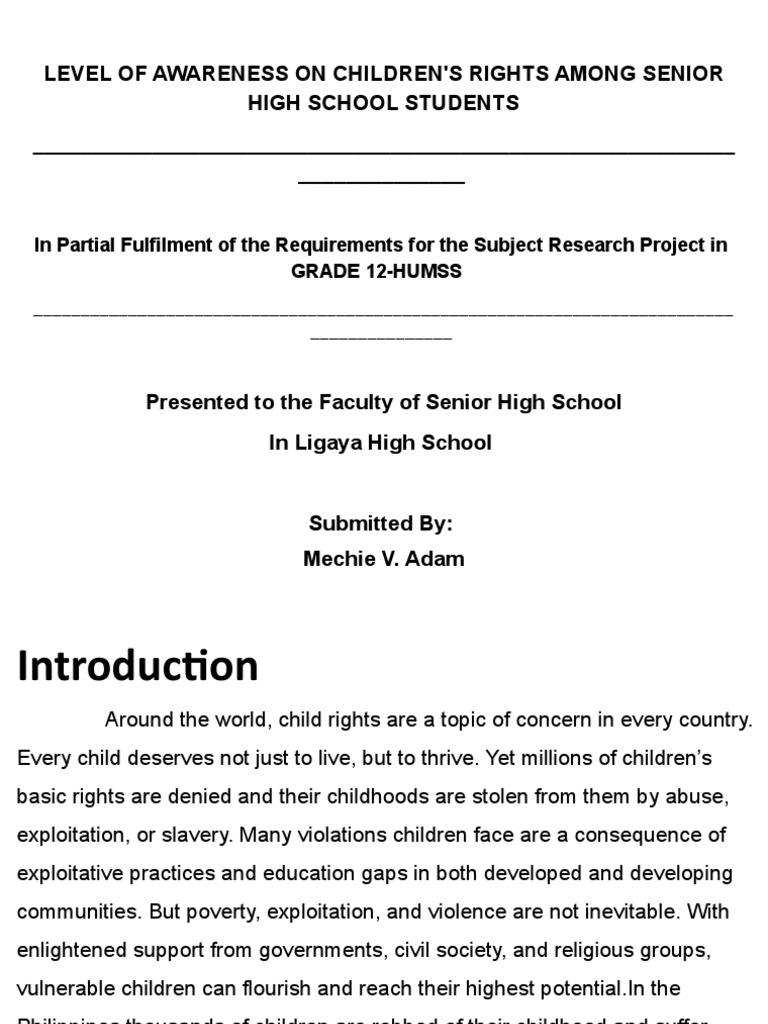 Powerpoint | PDF | Children's Rights | Statistical Significance