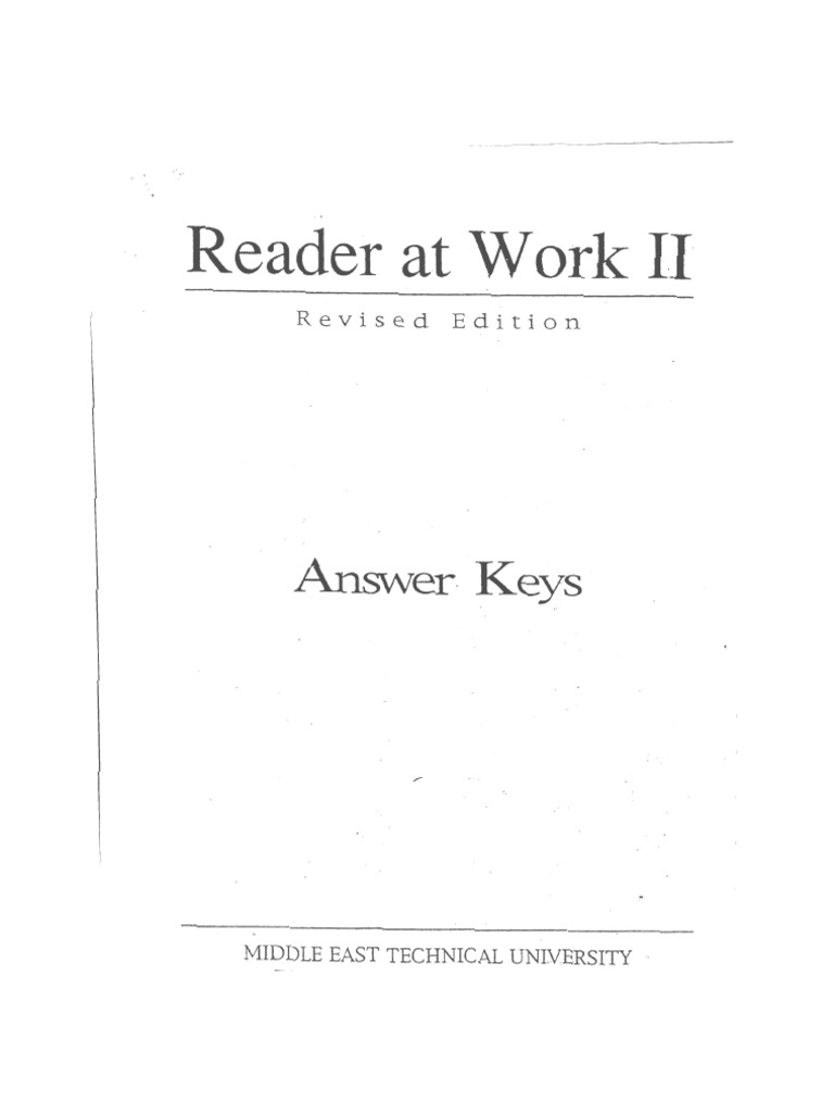 Reader at Work 2 Key | PDF