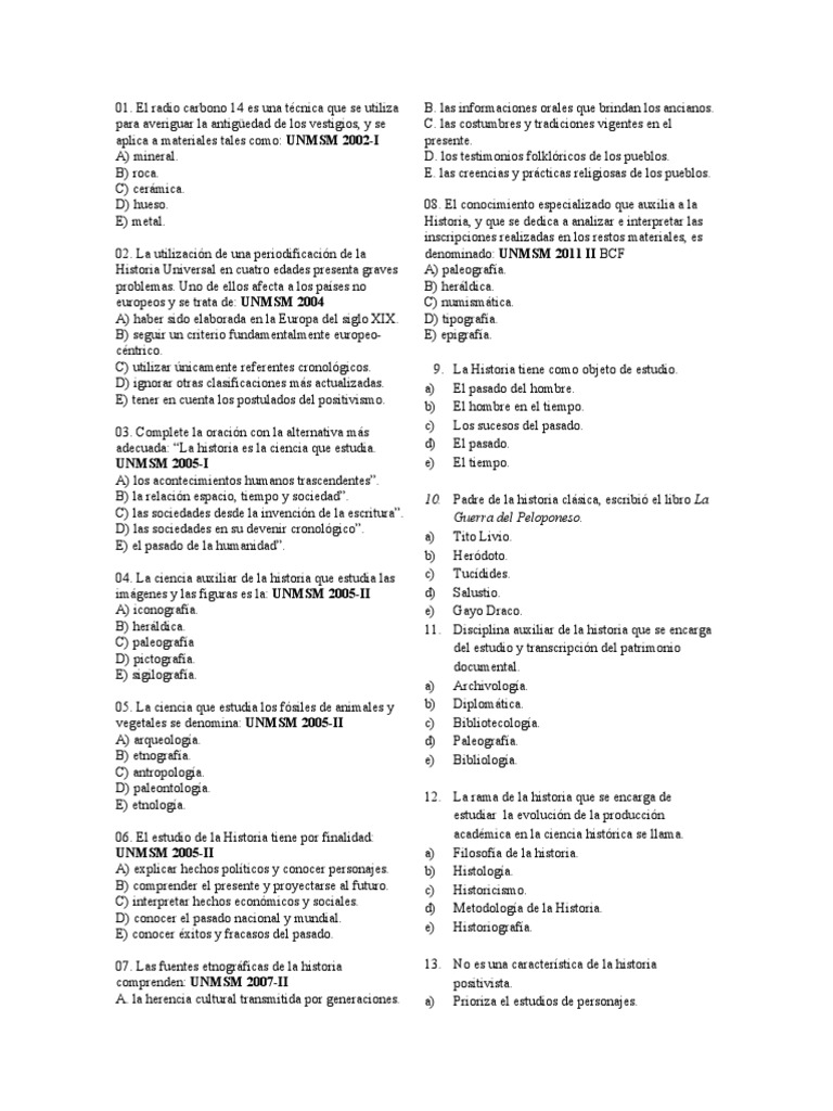 Preguntas Introduccion A La Historia | PDF | Historiografía | Paleografía