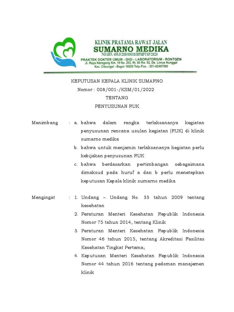 SK Jenis Ruk | PDF | Bisnis | Pengelolaan Keuangan & Uang