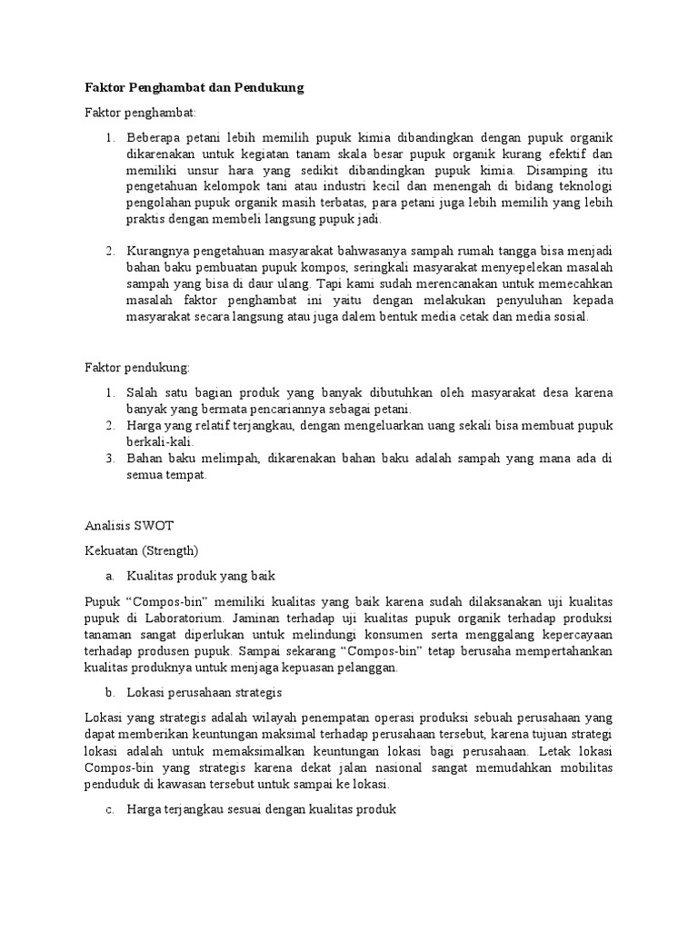 Faktor Penghambat Dan Pendukung | PDF