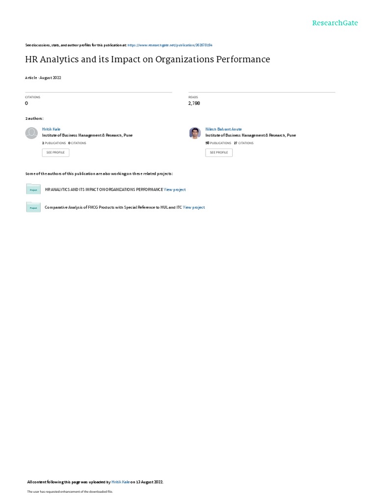 Research Paper On HR Analytics | PDF | Analytics | Walmart