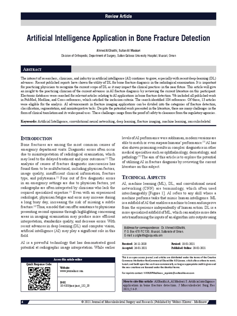 AI in Bone Fracture Detection | PDF | Artificial Intelligence ...