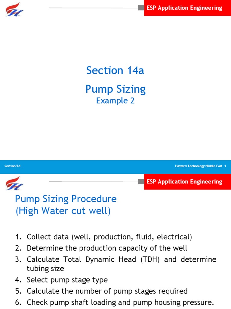 ESP Pump Sizing Procedure Guide | PDF | Technology & Engineering