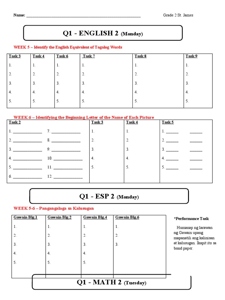 Q1 Answer Sheet W5 W6 | PDF