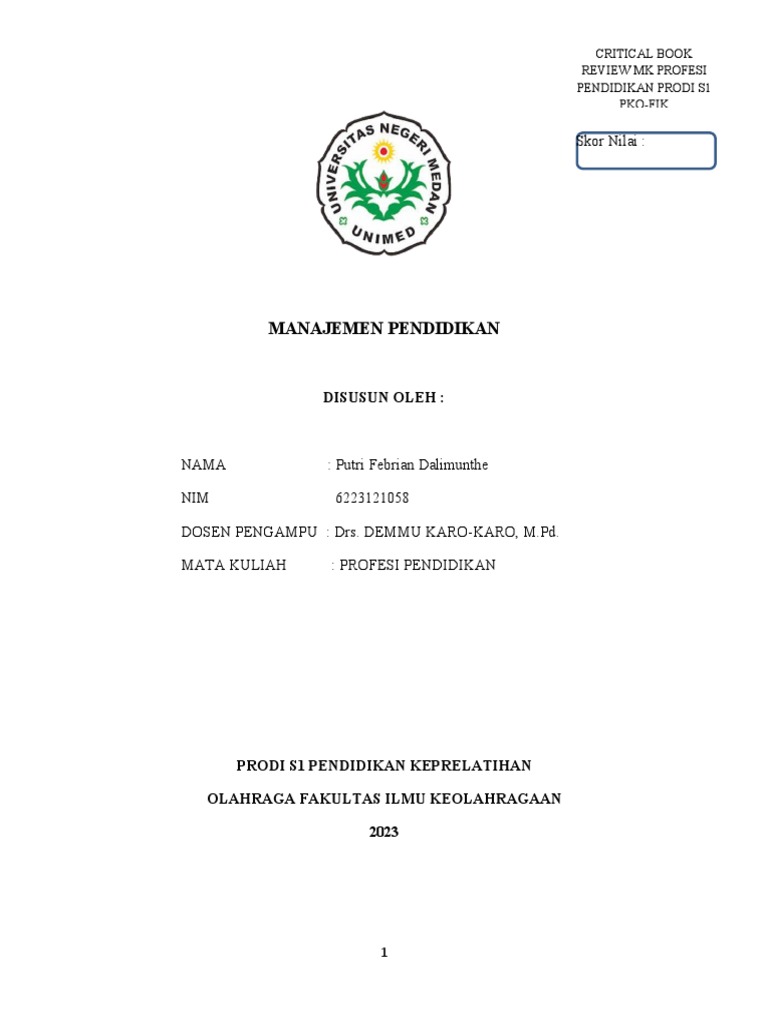 Ulasan Buku Manajemen Pendidikan 2023 | PDF | Karier & Perkembangan