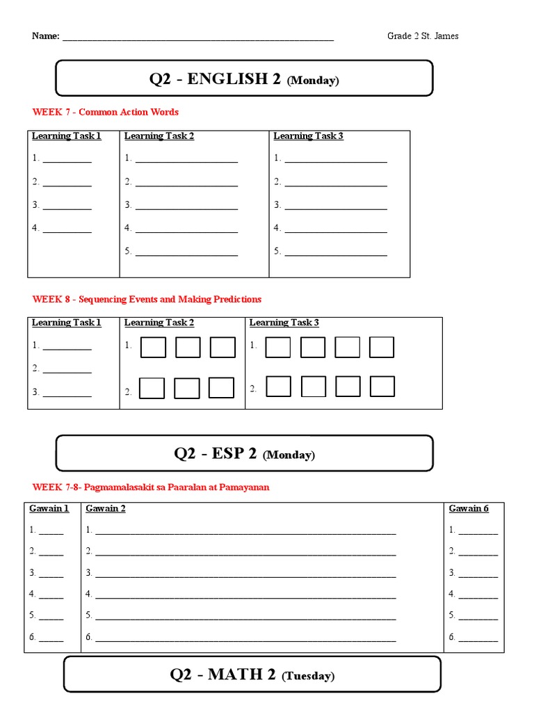 q2 Answer Sheet w7 w8 | PDF