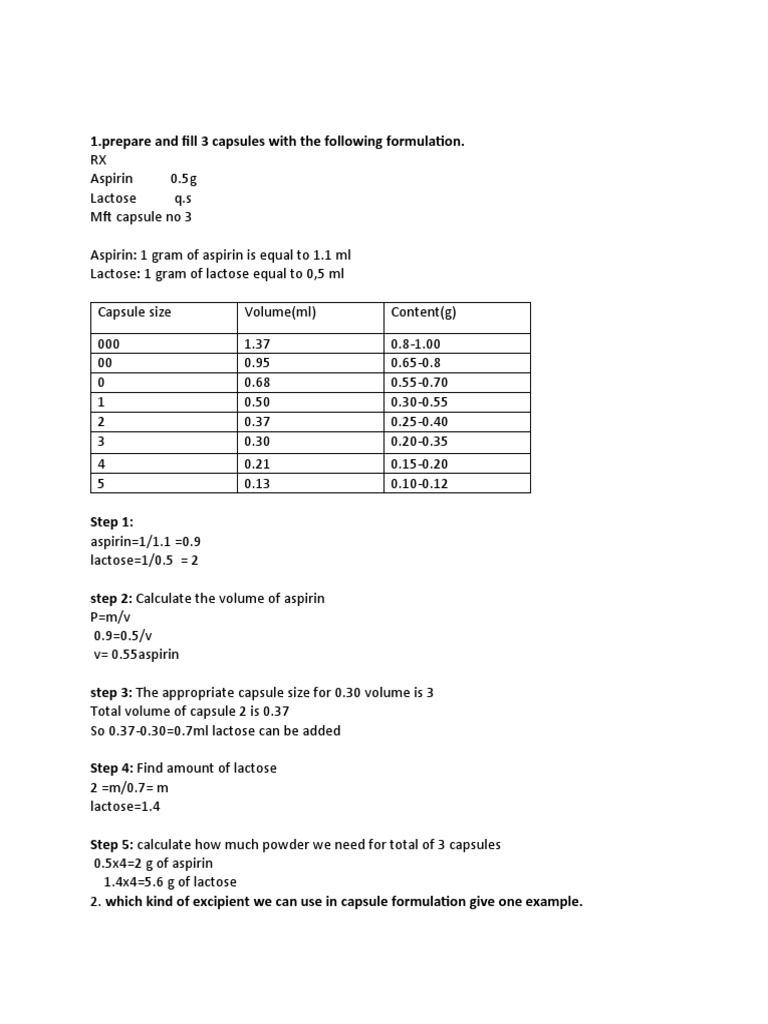 Capsule Formulation and Quality Control | PDF | Tablet (Pharmacy ...