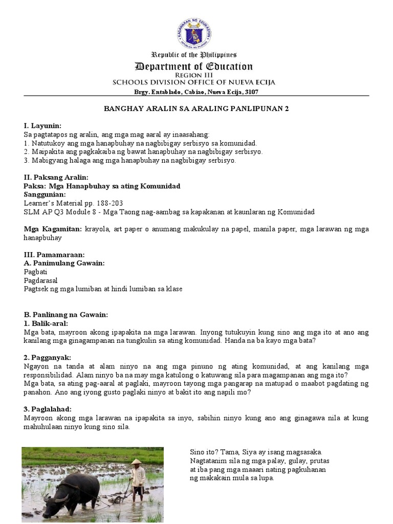 Lesson Plan in AP 2 Hanapbuhay COT 3rd | PDF