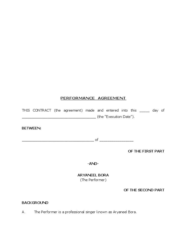 Performance Agreement Pdf Consideration Law Of Obligations