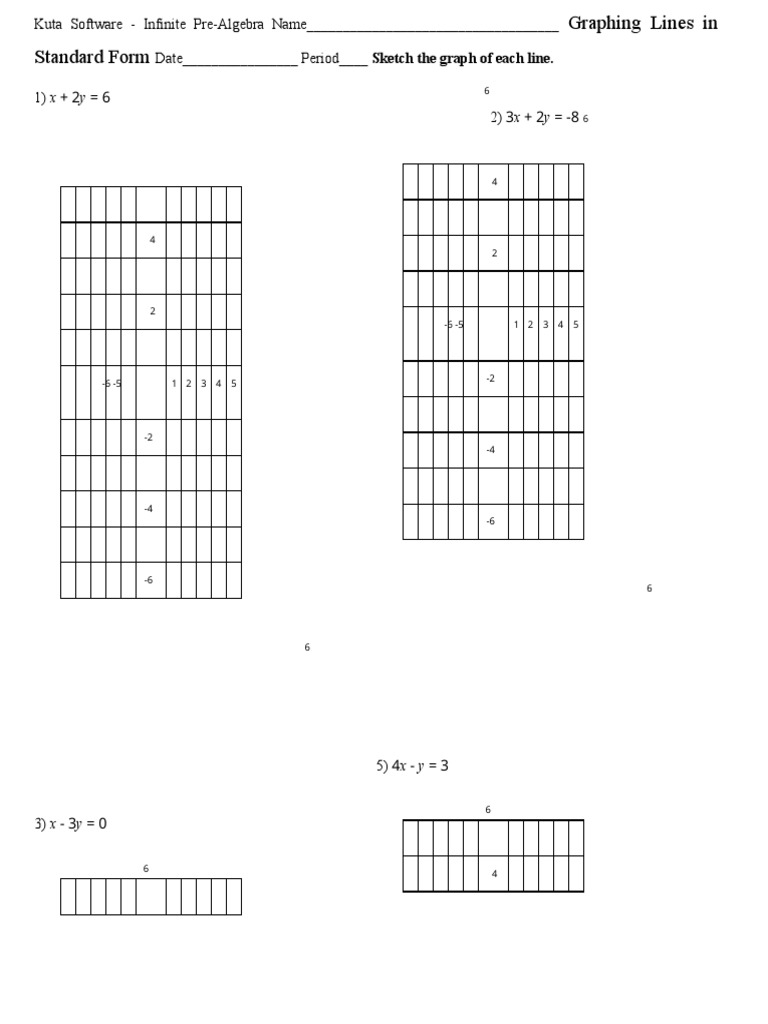 Graphing Lines in Standard Form Worksheet | PDF