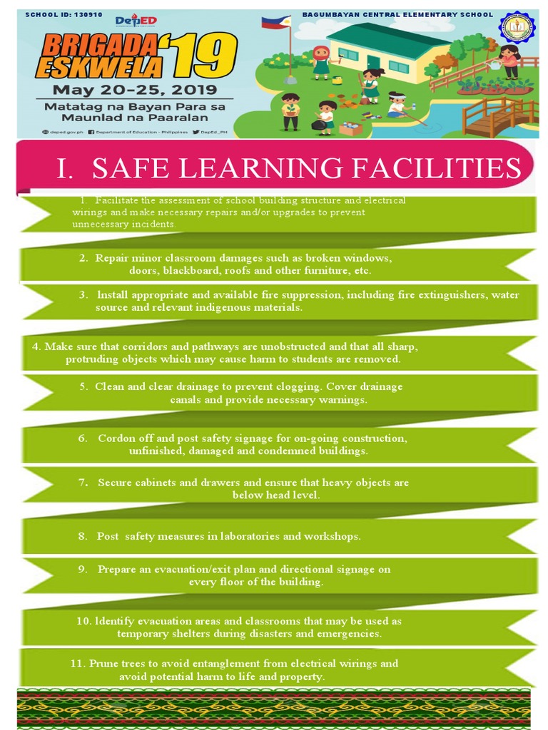 Be 2019 Safe Learning Facilities | PDF | Emergency Evacuation | Classroom