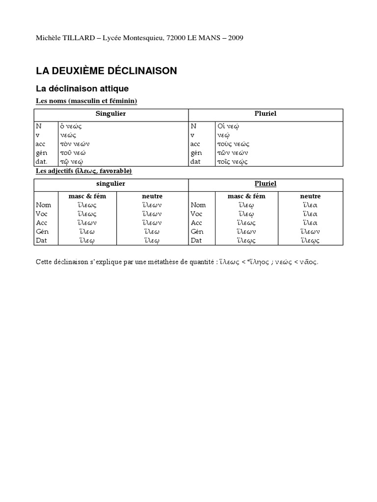 2eme Declinaison Attique | PDF