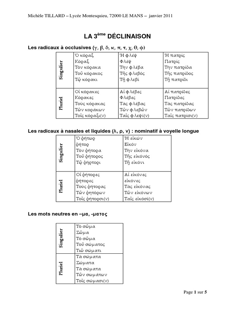 3eme Declinaison | PDF