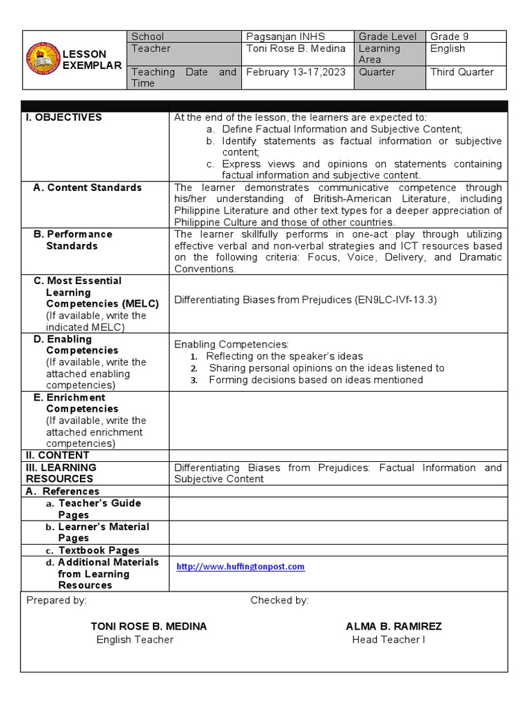 English Quarter 3 Week1 | PDF | Learning | Cognition