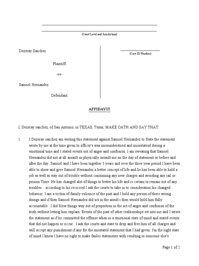 Affidavit | PDF | Affidavit | Assault
