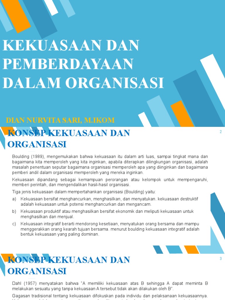 Kekuasaan Dan Sumberdaya Dalam Organisasi Pertemuan 8 | PDF