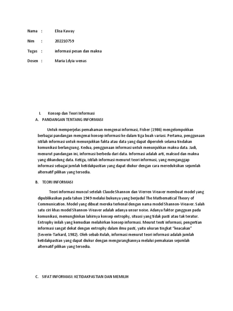 Informasi Pesan Dan Makna | PDF