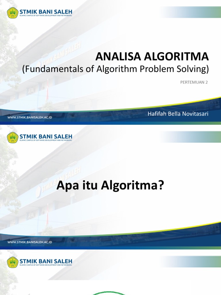 Pertemuan 2 - Analisa Algoritma (Fundamentals of Algorithm Problem Solving) | PDF | Komputer
