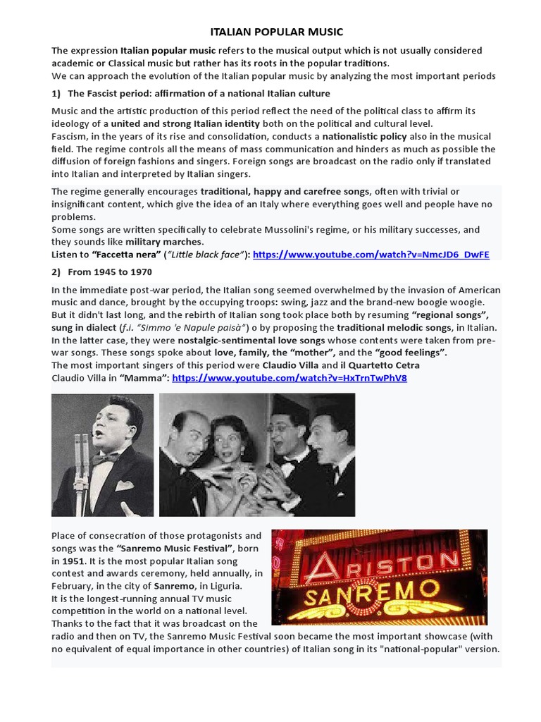 Italian Popular Music | PDF