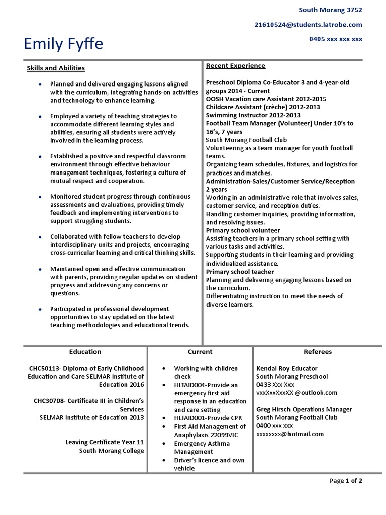 Hypothetical Resume | Download Free PDF | Teachers | Learning