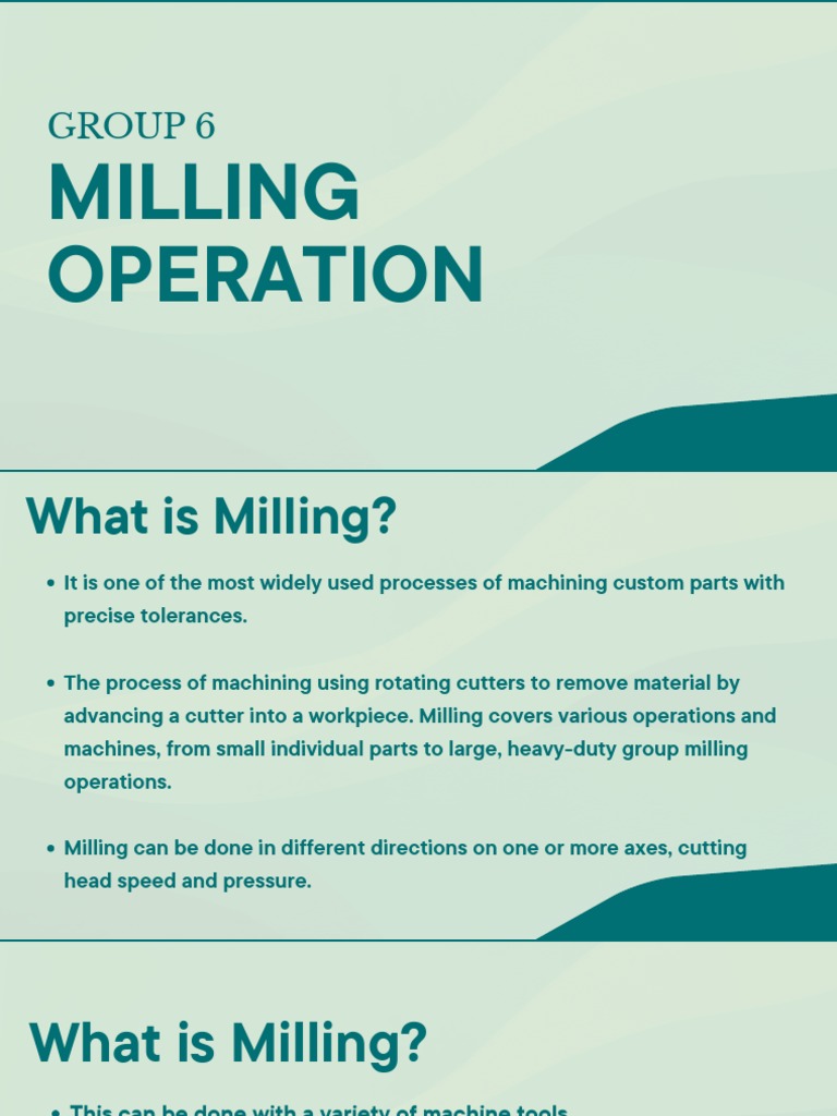 Milling Machine Operations Guide | PDF | Machines | Machining