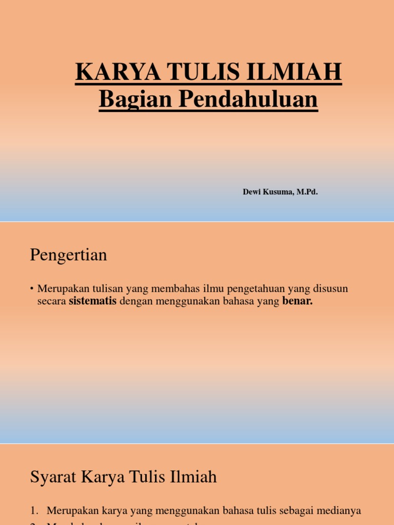 Kti Pendahuluan | PDF