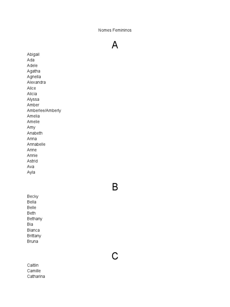 Lista de Nomes | PDF