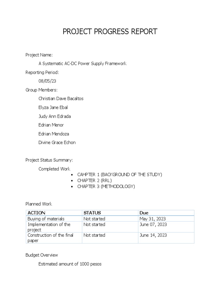 Project Progress Report | PDF