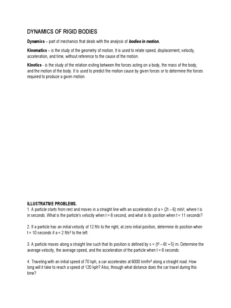 Dynamics of Rigid Bodies | PDF