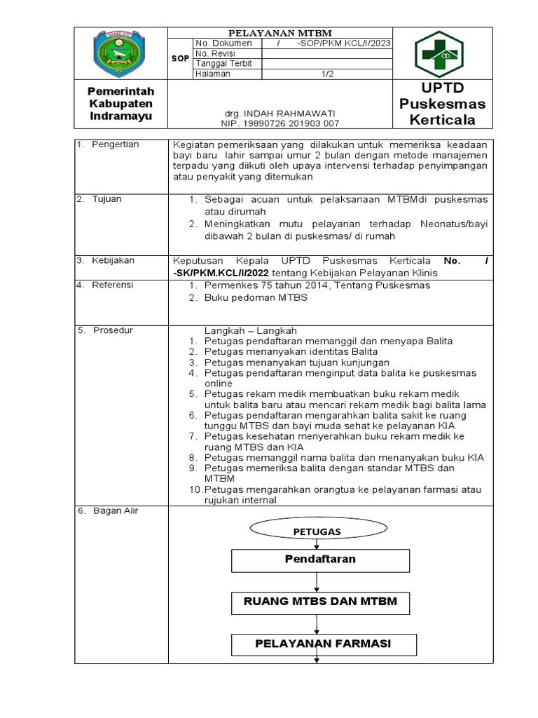 7.10.1.1 Sop Pelayanan MTBM | PDF