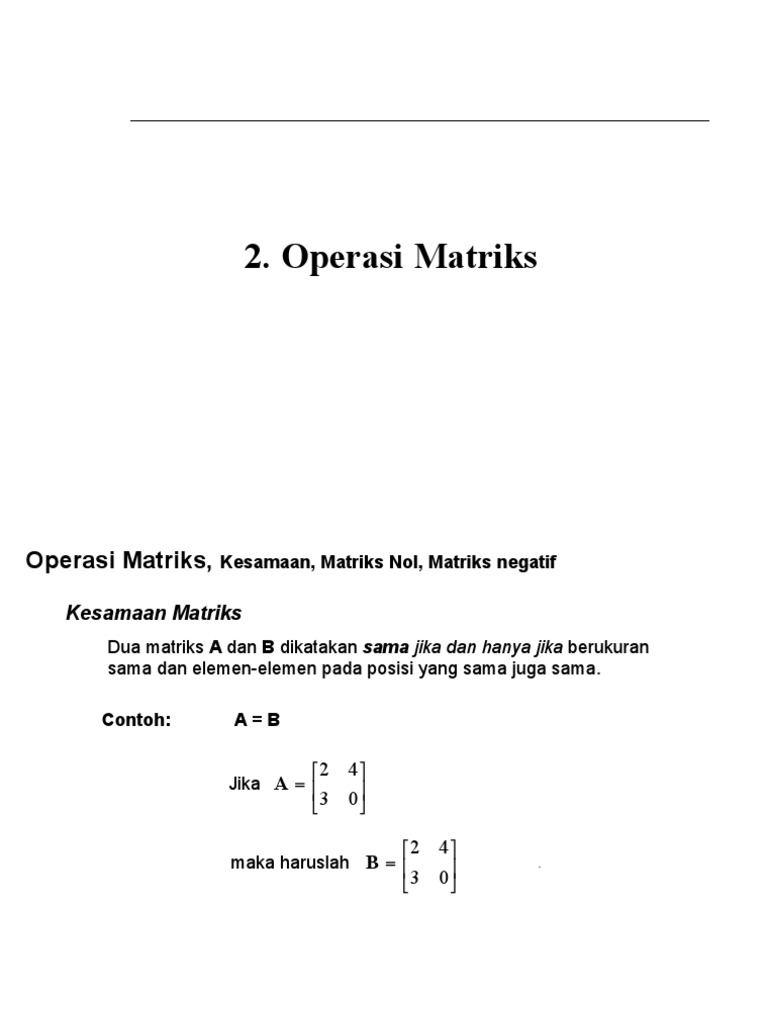 Operasi Matriks | PDF
