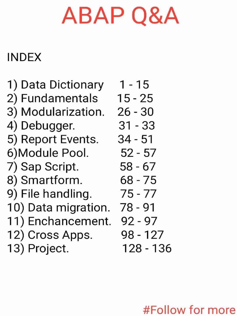 Anubhav Trainings ABAP Interview Qs | PDF