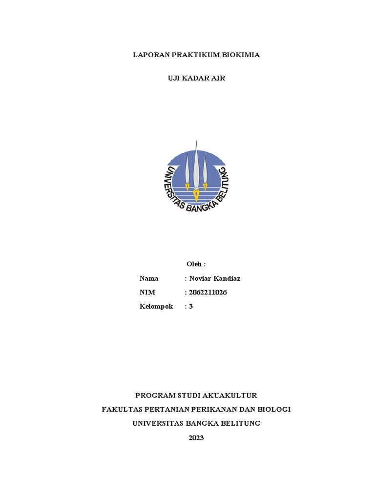 Laporan Biokimia Uji Kadar Air Viar | PDF | Kesehatan Holistik | Sains ...