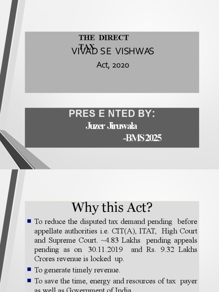 Vivad Se Vishwas Tax 2025 | PDF | Taxpayer | Taxes