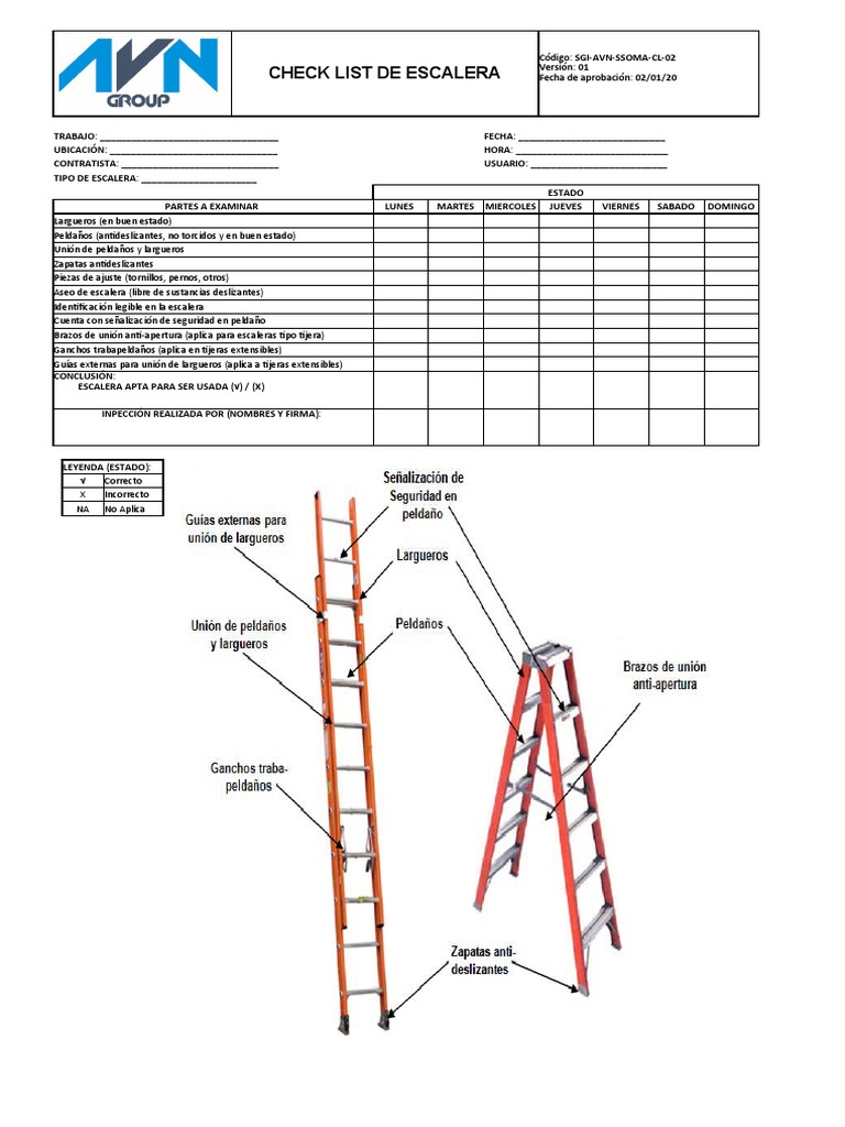 Sgi-Avn-Ssoma-Cl-02 Check List Escaleras | PDF Sgi-Avn-Ssoma-Cl-02 Check List Escaleras | PDF