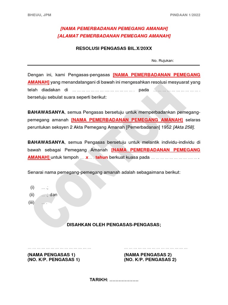 2 - Contoh Resolusi Pengasas Pindaan 1-2022-2 | PDF