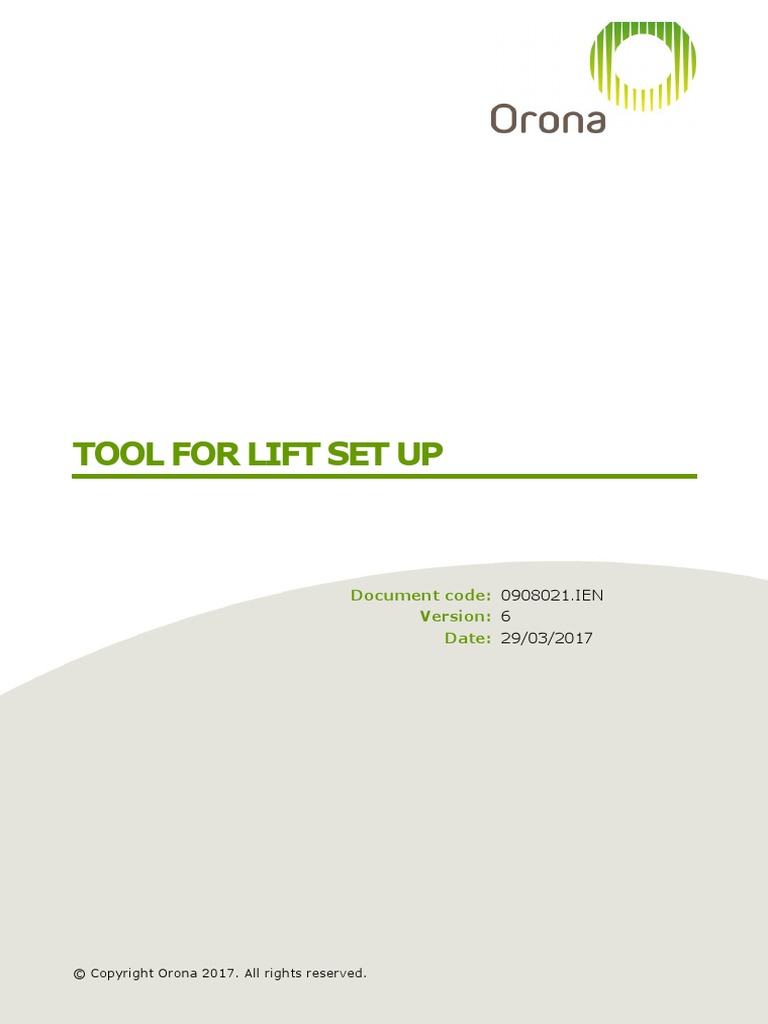 Arca III Tool for Lift Setup-Faults and Parameters | PDF | Elevator | Menu (Computing)