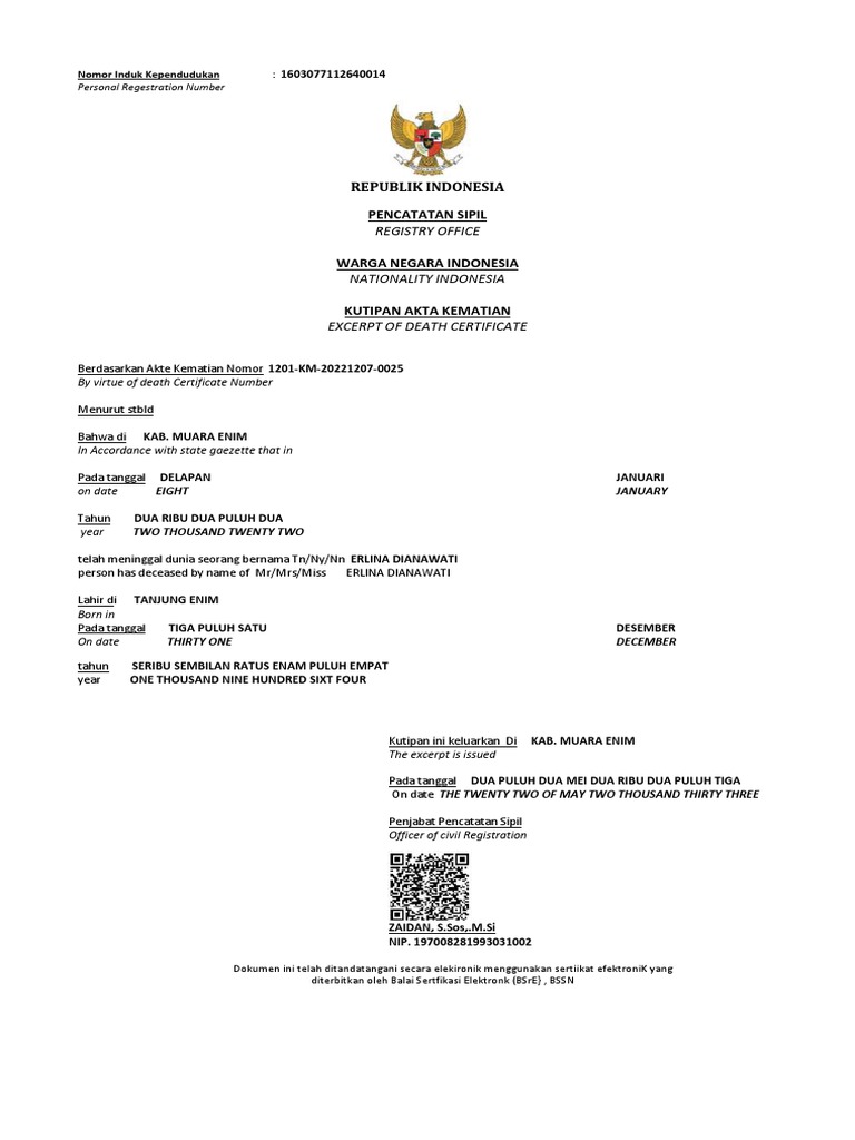 Akta Kematian | PDF