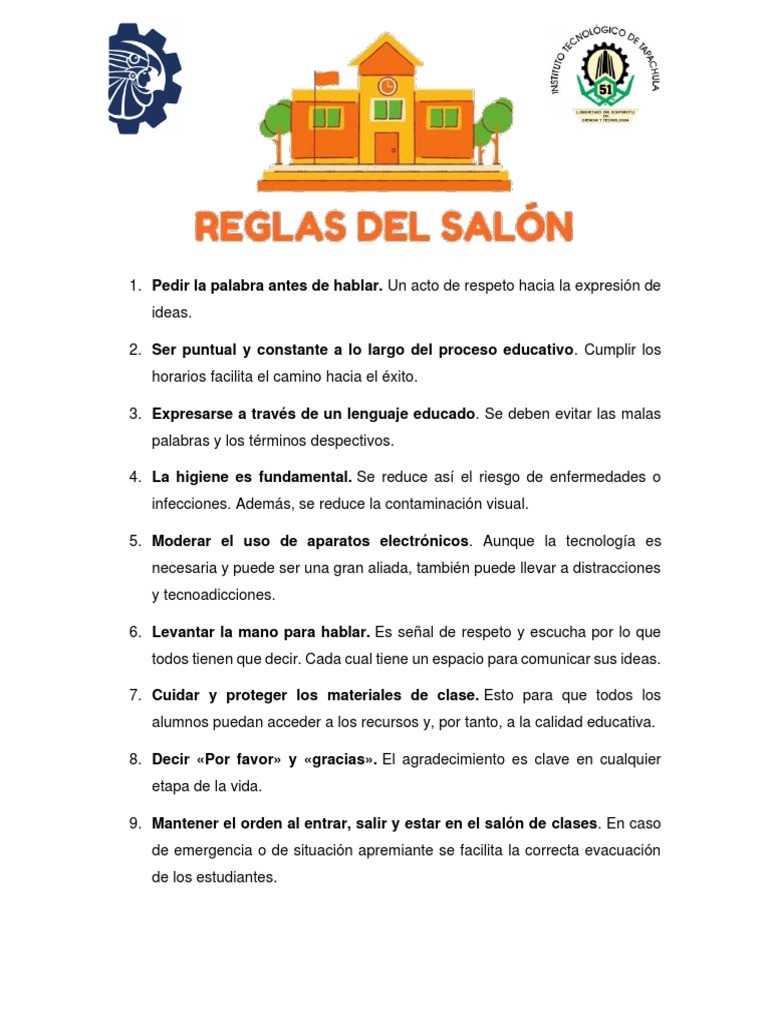 Reglas para el Orden en el Salón de Clases | PDF