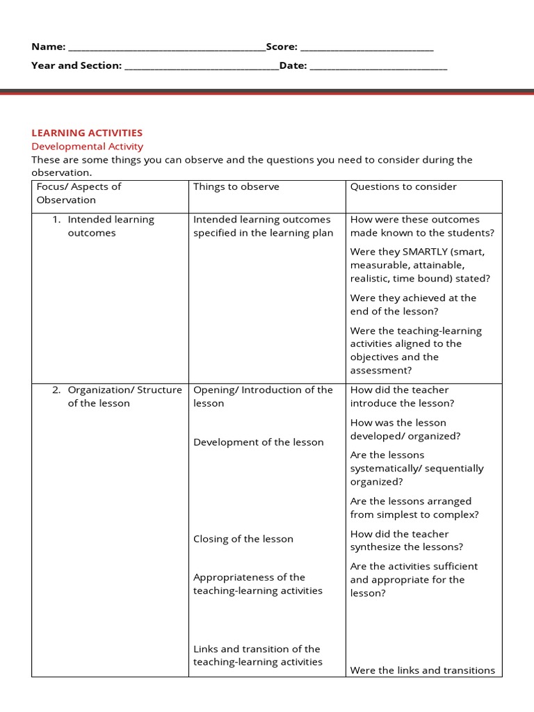 ELC Week 2 Student Activity Sheet 2 | PDF | Teachers | Learning