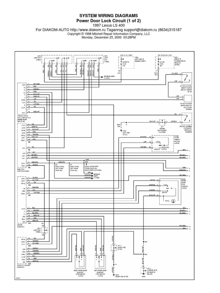Lexus LS400 Power Door Lock Diagram | PDF