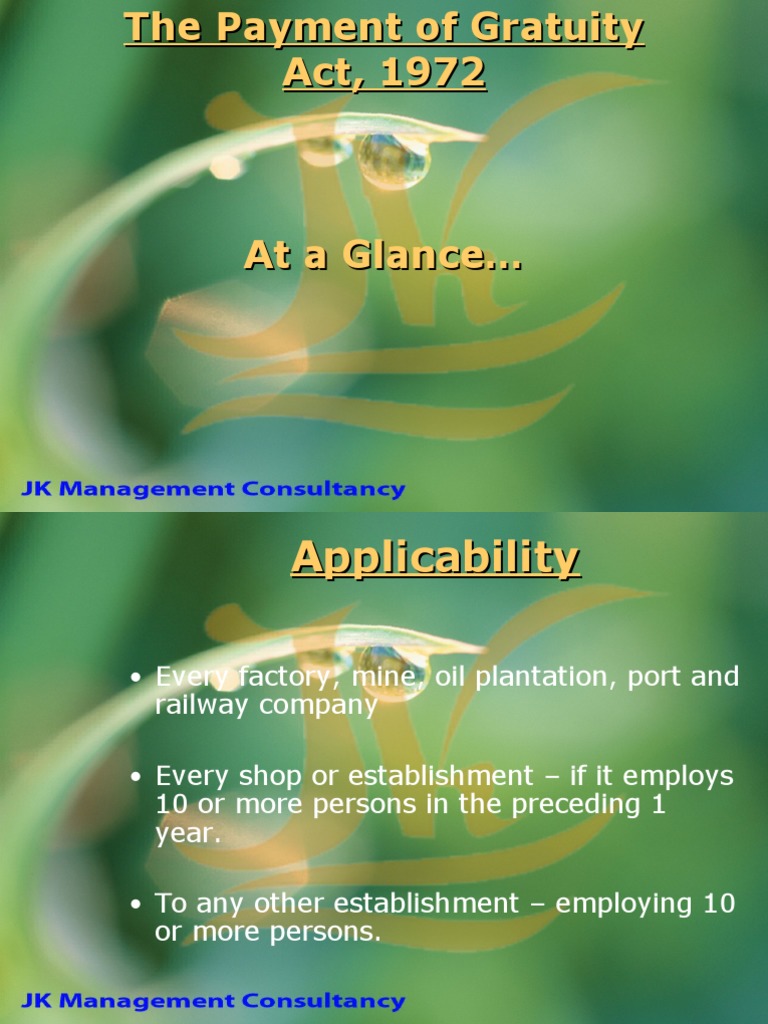 Gratuity Act 1972 Overview and Rules | PDF | Employment | Justice