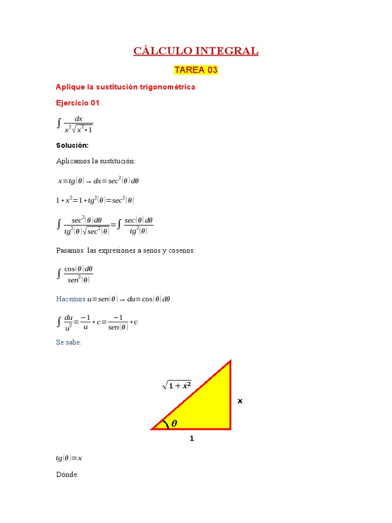 Tarea 03 | PDF | Integral | Matemática Elemental