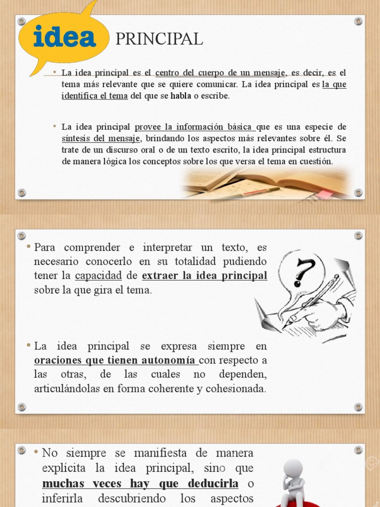 24-05 Hallar La Idea Principal Del Texto | PDF | Cognición | Ciencia ...