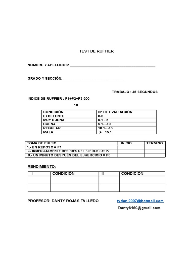 Test de Ruffier | PDF